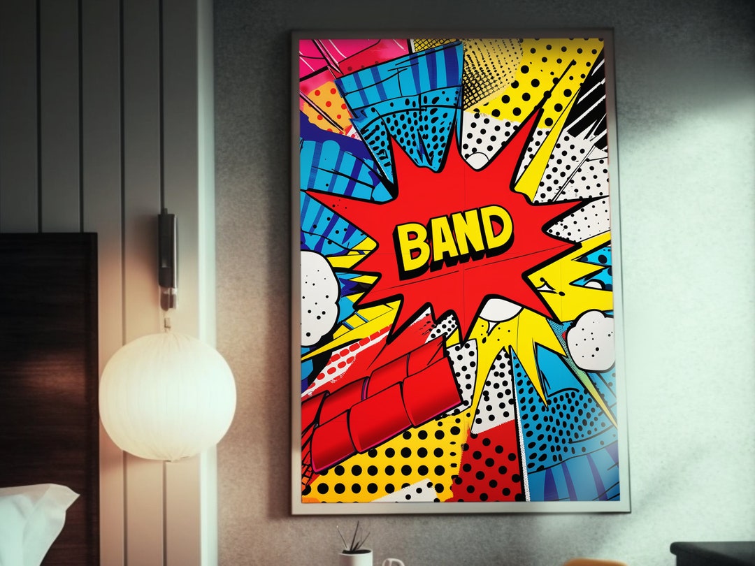 Pop Art Band Poster Roy Lichtenstein-inspired Painting Comic Book ...