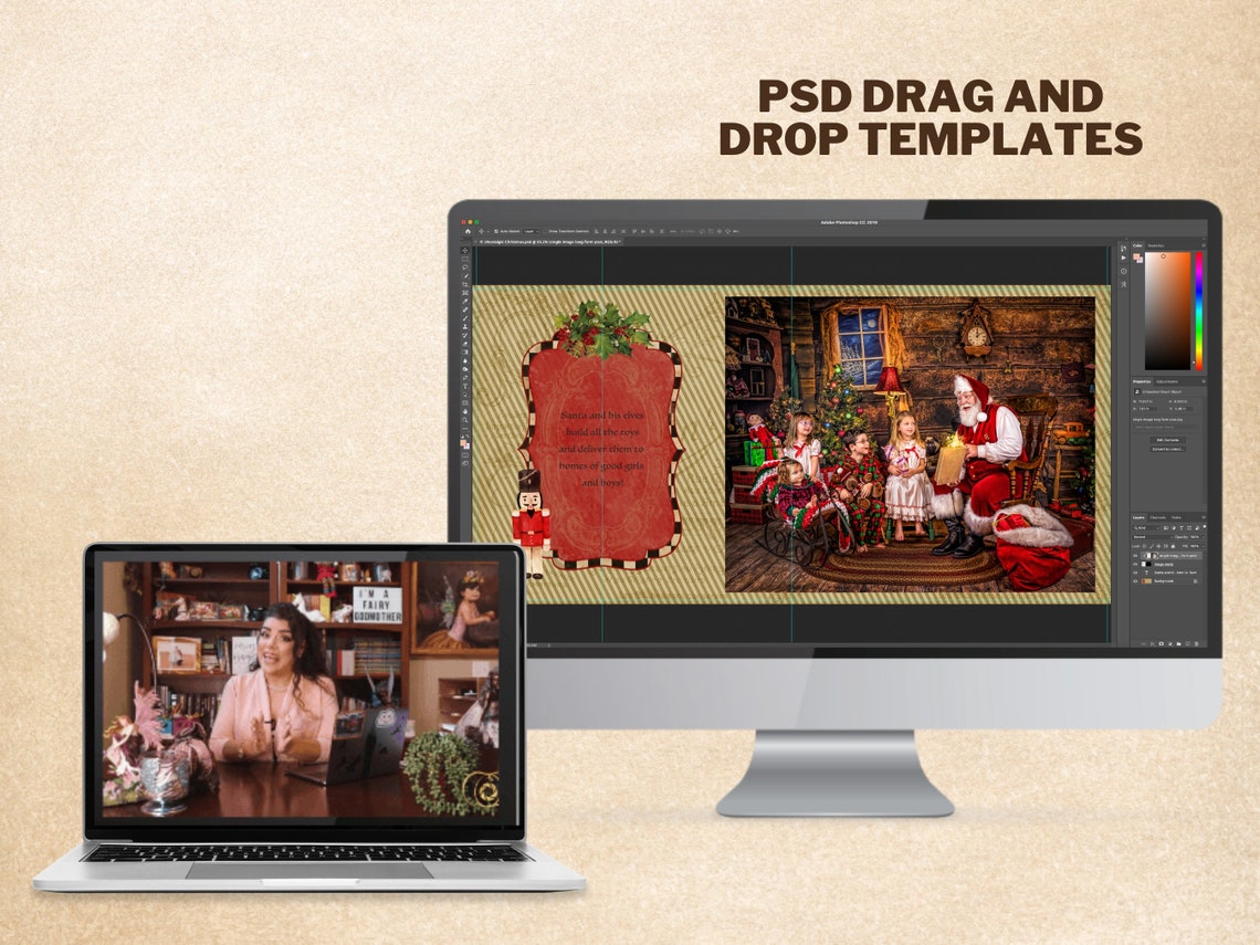 Premium Christmas Storybook Album Template, Photoshop Template, Square ...
