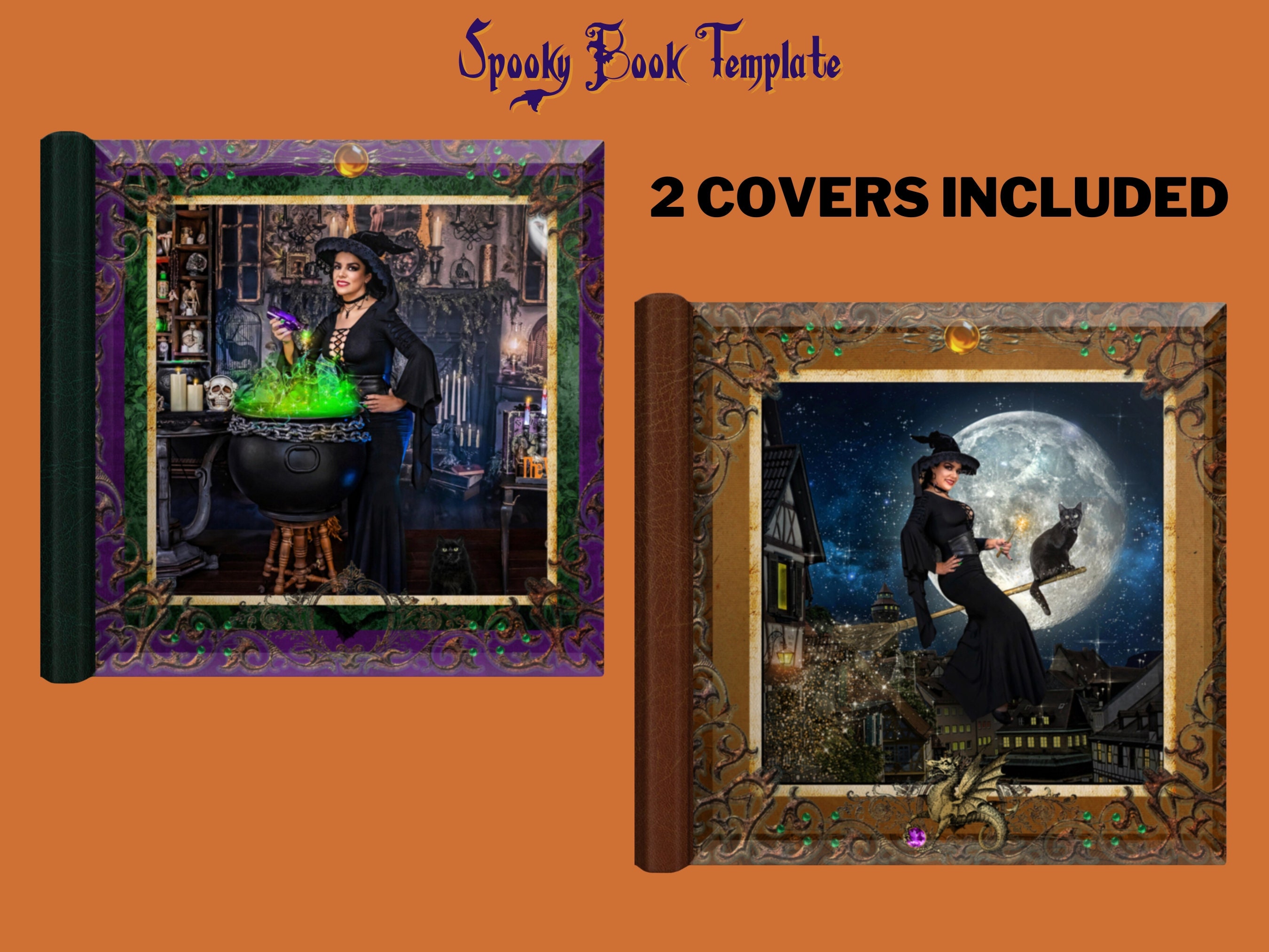 Premium Halloween Storybook Album PSD Template, Square Picture 1:1 ...
