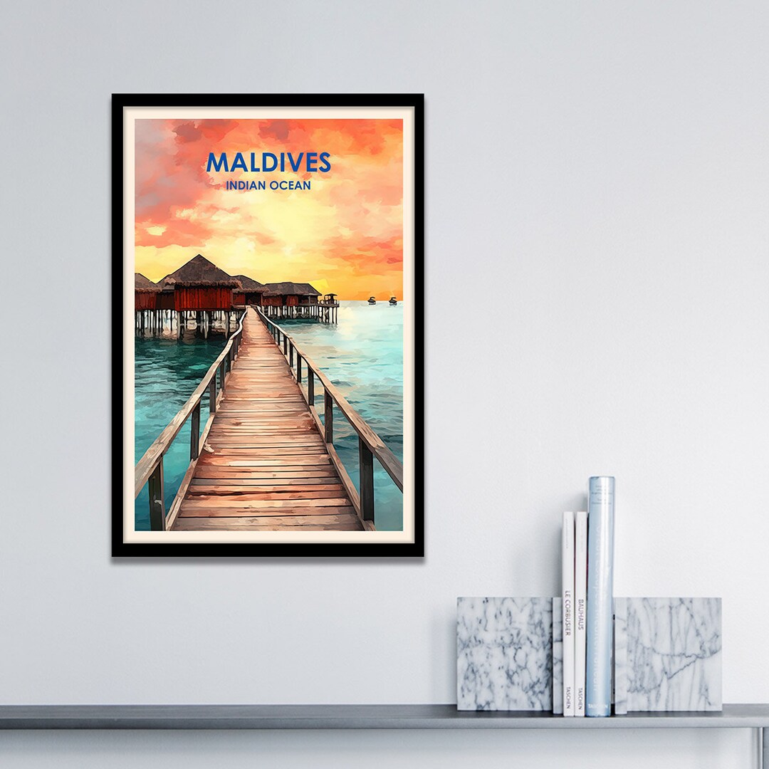 Maldives Poster Maldives Print Art Travel Print Wall Art - Etsy