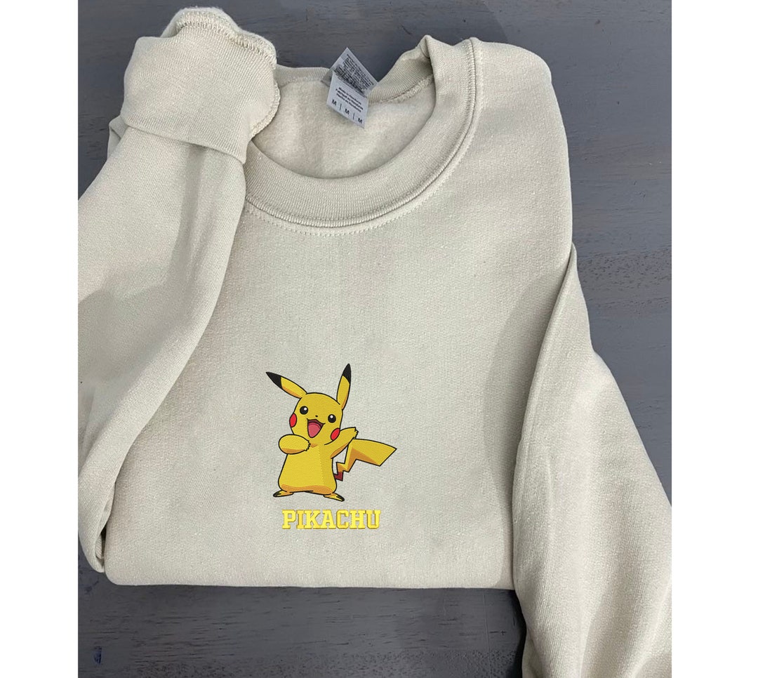 Pikachu Embroidered Shirt Pikachu Embroidered Tees Disney - Etsy
