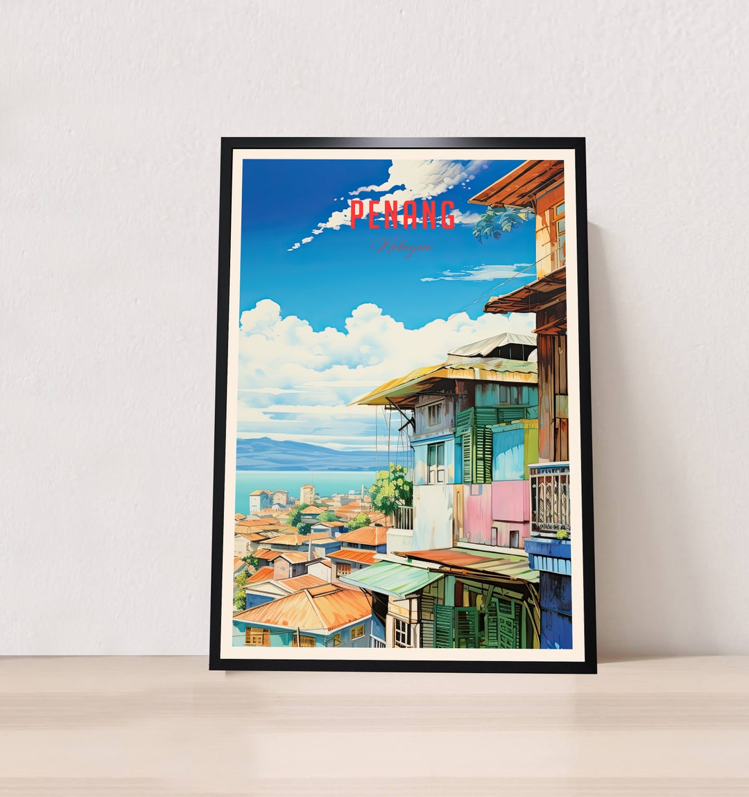 Penang Art Penang Travel Poster Penang Print Penang - Etsy