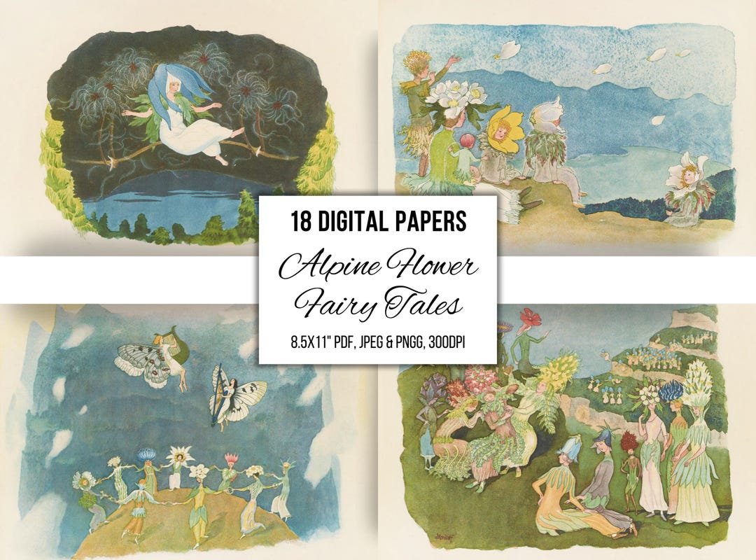 Vintage German Fairy Tale Book Illustrations, Printable Ephemera ...