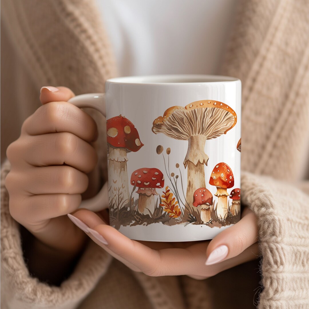 Vintage Style Cottage Core Mug, Mushroom Coffee Mug, Mushroom ...