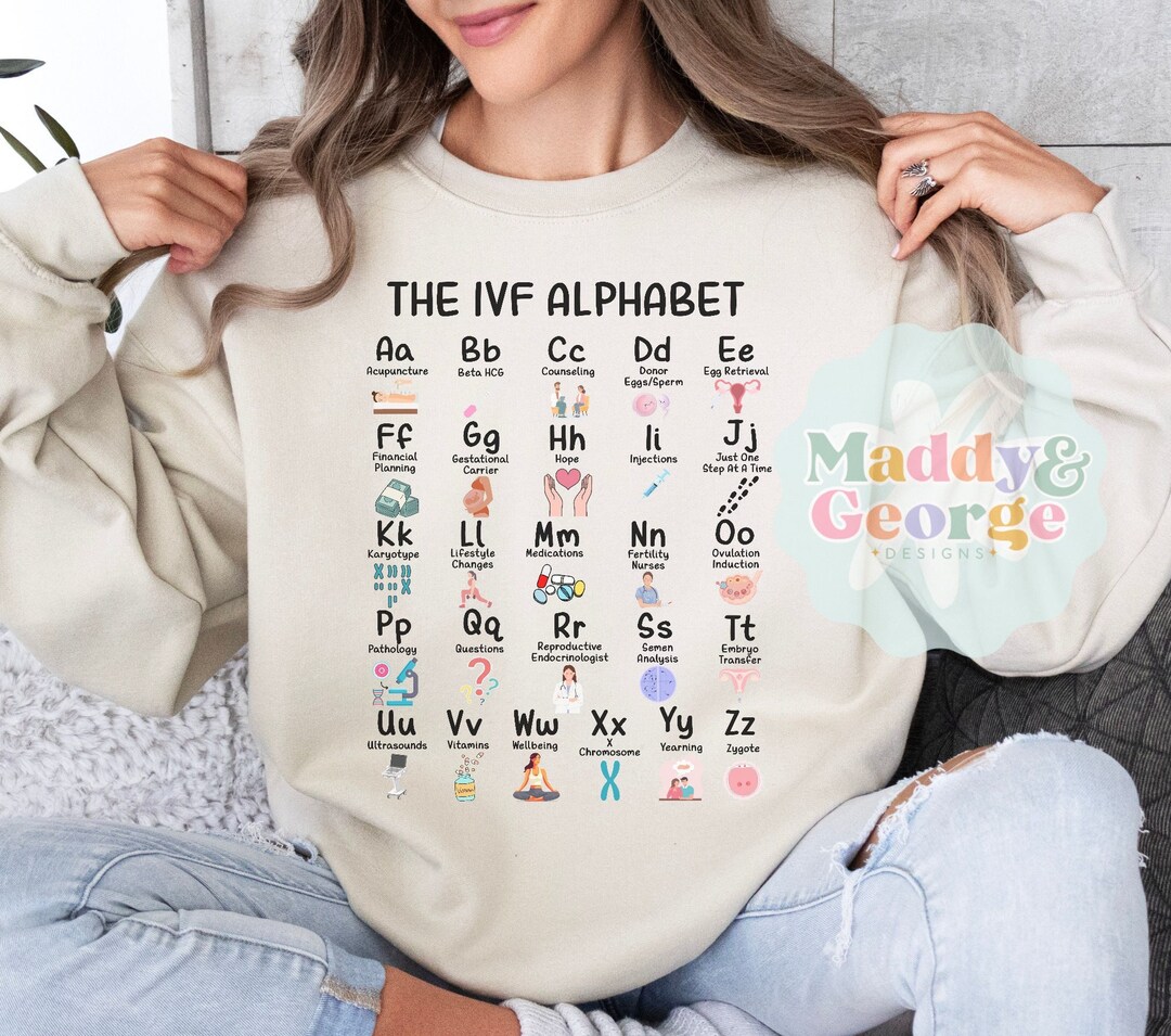 IVF Alphabet Sweatshirt, IVF Transfer Day Sweater, Fertility Nurse ...