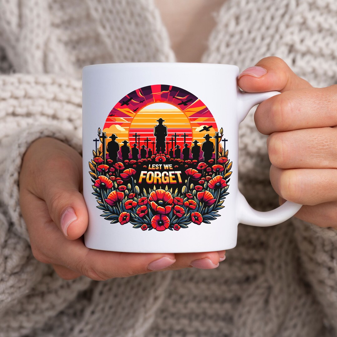 ANZAC Day Mug, Lest We Forget, Remembrance Day Mug, Gift for Veteran ...