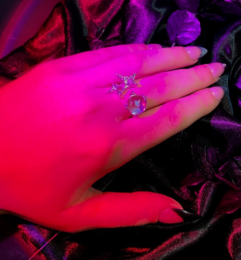 Fairycore Ring Cyber Y2K Ring Sirencore Jewelry Adjustable - Etsy