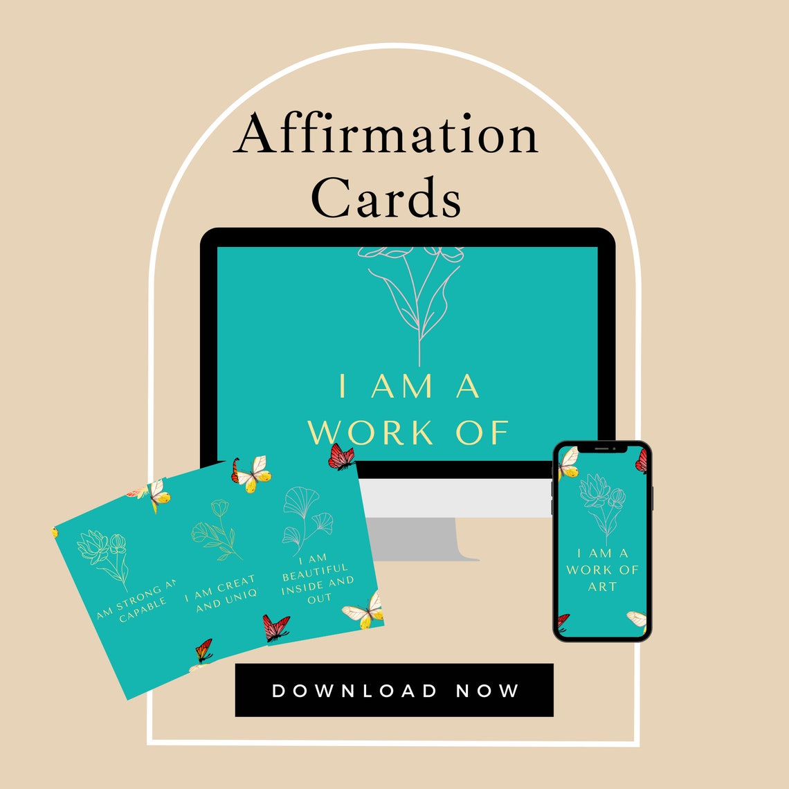 Self-love, Affirmations, Self-love Card Deck INSTANT DOWNLOAD, Canva ...