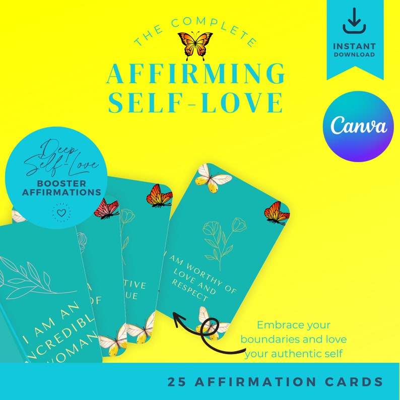 Self-love Affirmations Self-love Card Deck INSTANT DOWNLOAD - Etsy