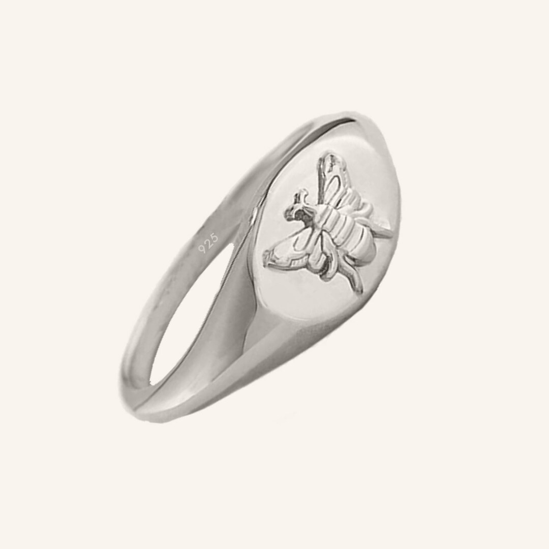 Honey Bee Signet Ring, Bumble Bee Ring, Minimalist Ring, Bee Ring ...