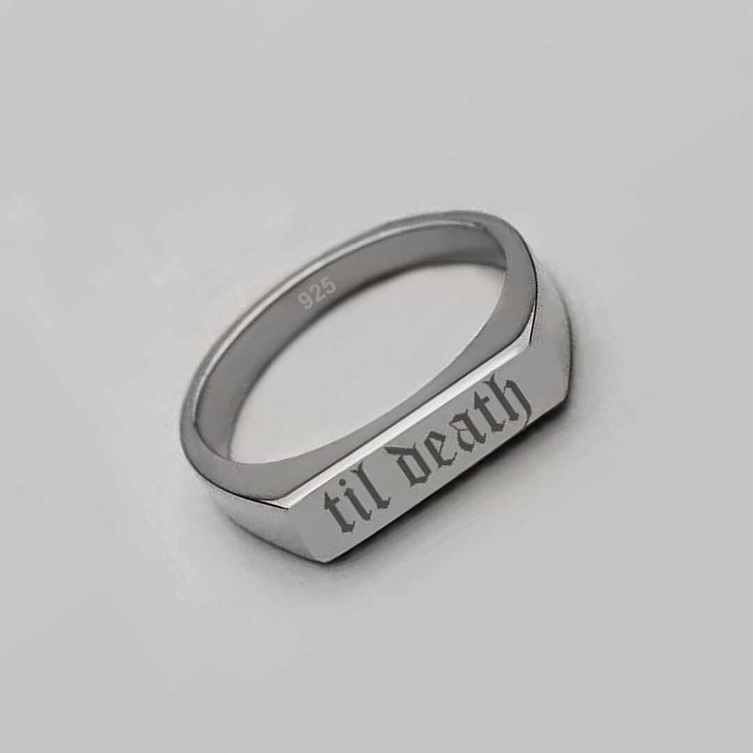 4mm Wide Til Death Ring, Til Death Engraved Band Ring, Minimalist Ring ...