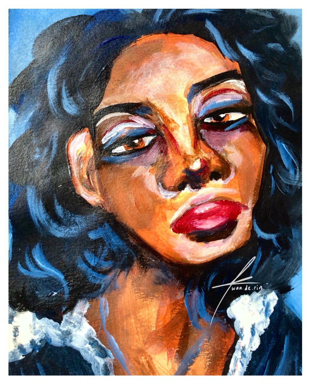 Azure: Portrait Art Print - Etsy