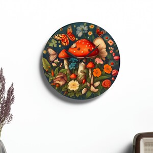 Cottagecore Decor Mushroom Wall Clock Gift for Nature Lovers, Cottage ...