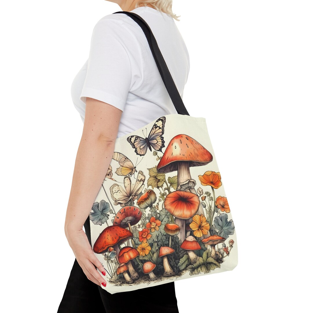 Cute Tote Bag, Cottage Core Mushroom Bags, Aesthetic Totes, Weekend Bag ...