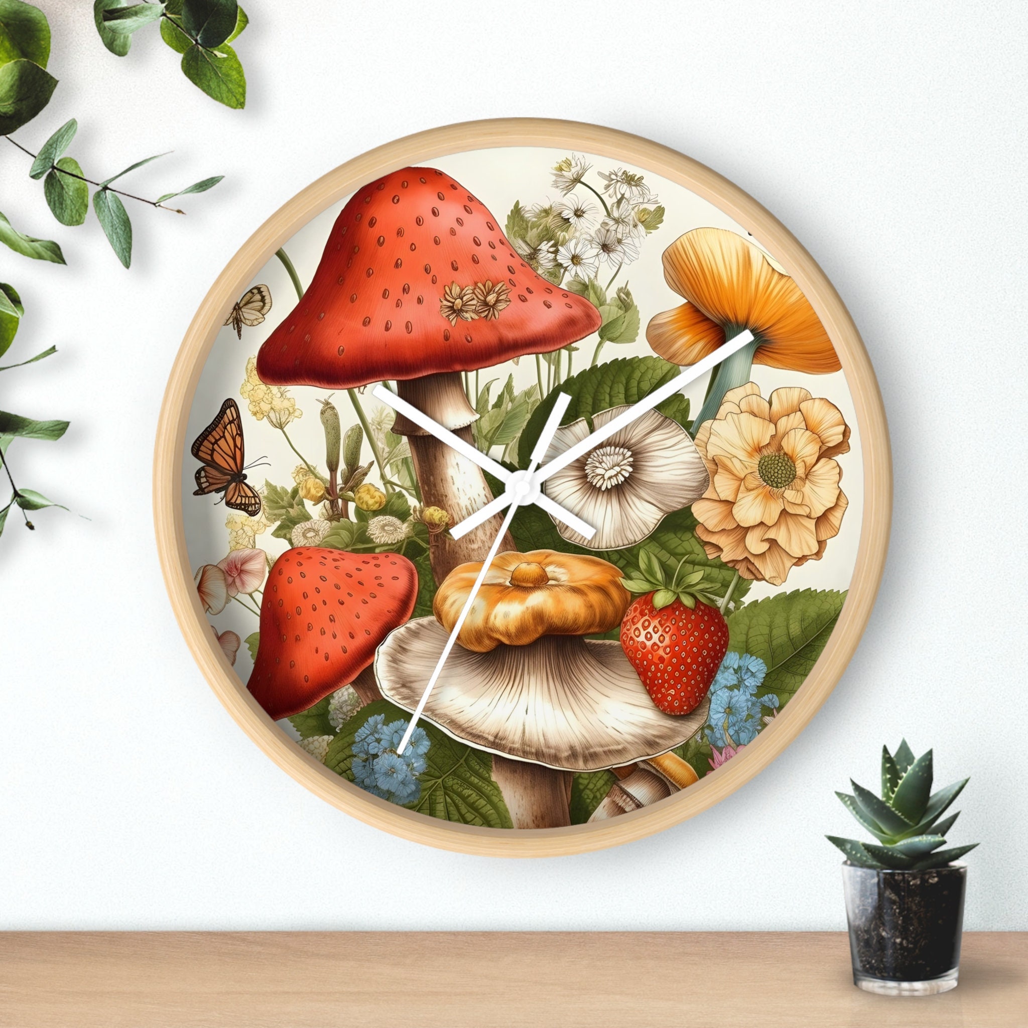 Cottagecore Wall Clock, Cute Clock, Cottage Core Decor, Strawberry ...