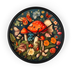Cottagecore Decor Mushroom Wall Clock Gift for Nature Lovers, Cottage ...