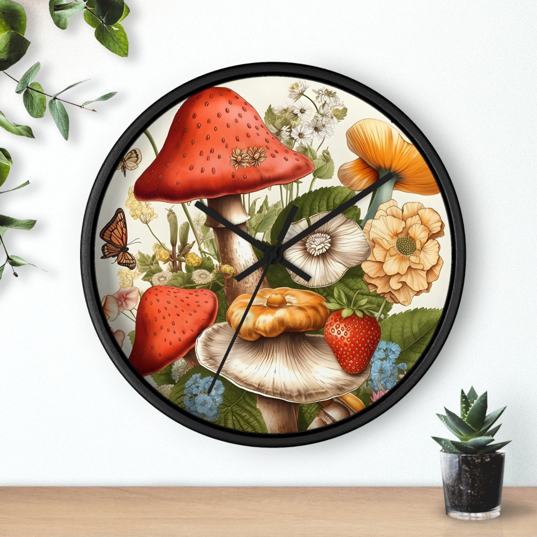 Cottagecore Wall Clock, Cute Clock, Cottage Core Decor, Strawberry ...