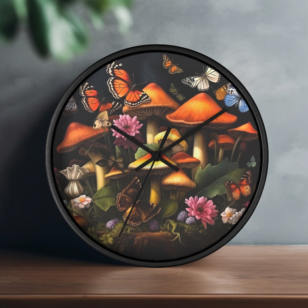 Cottage Core Vintage Mushroom Wall Clock, Nature Core Home Decor ...