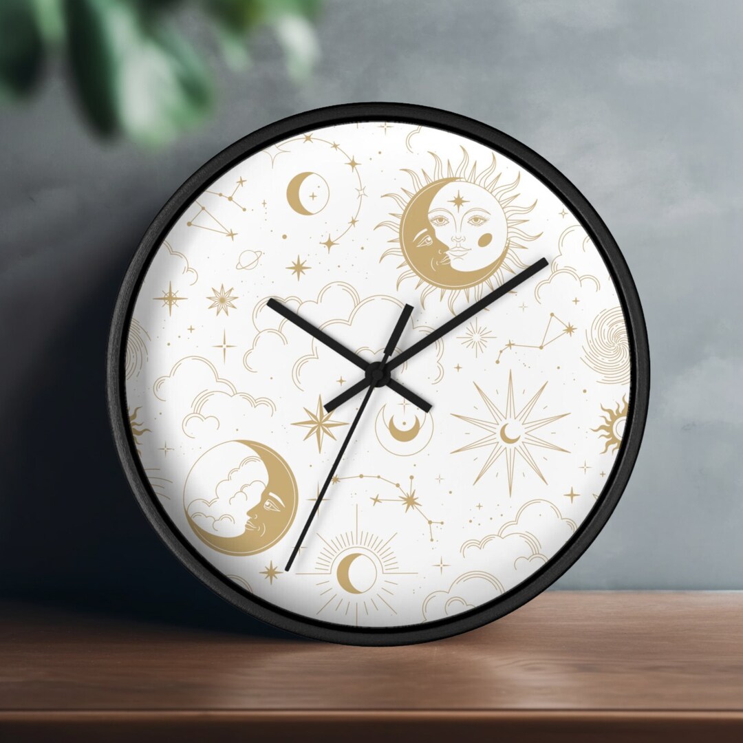 Moon Print Clock, Moon Decor, Moon Wall Hanging, Moon Wall Art, Cute ...