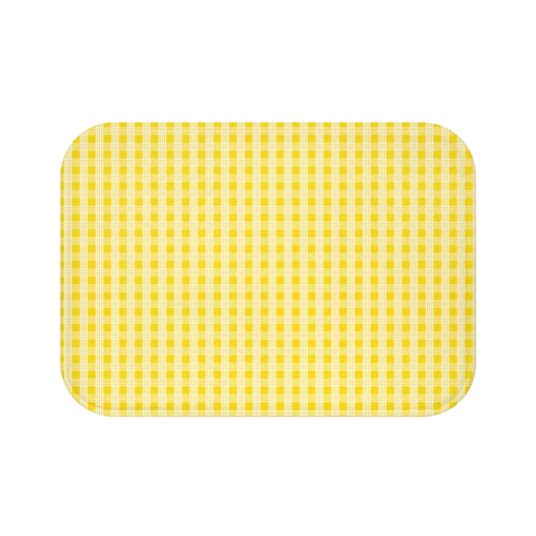 Yellow Palaka Bath Mat / Hawaiian Bathroom Decor / Memory Foam / Anti ...