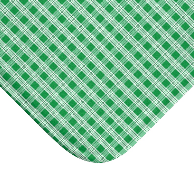 Green Palaka Bath Mat / Hawaiian Bathroom Decor / Memory Foam / Anti ...