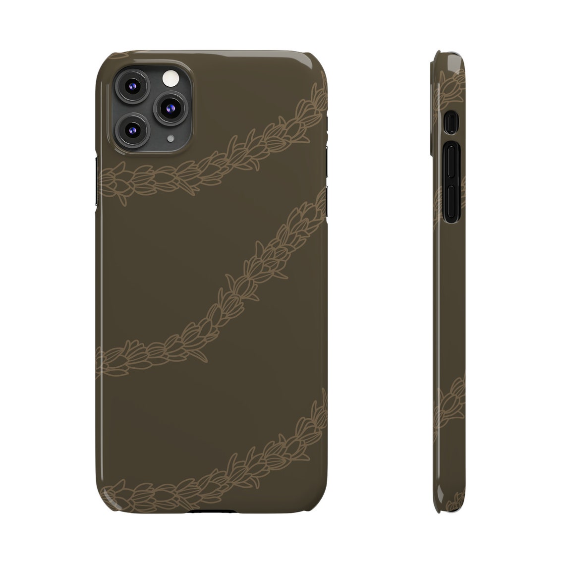 Dark Brown Lei Pikake Slim Phone Case / Hawaiian Pride / Unique Custom ...