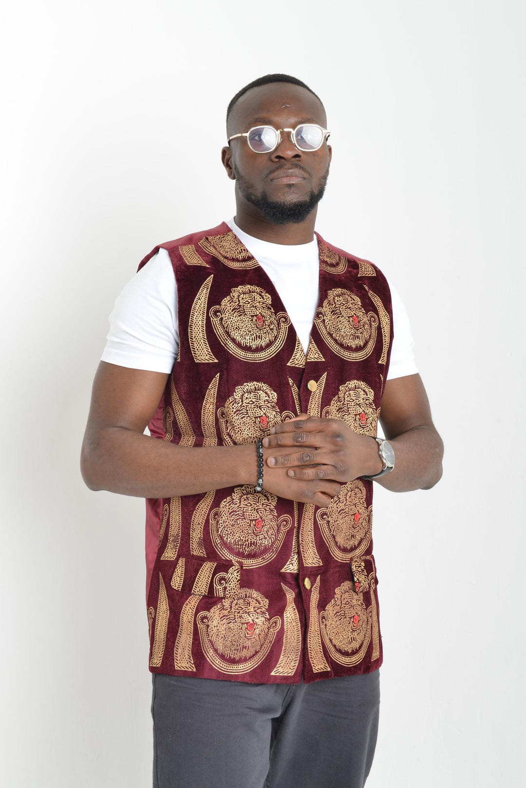 Red Isi-agu Waistcoat - Etsy
