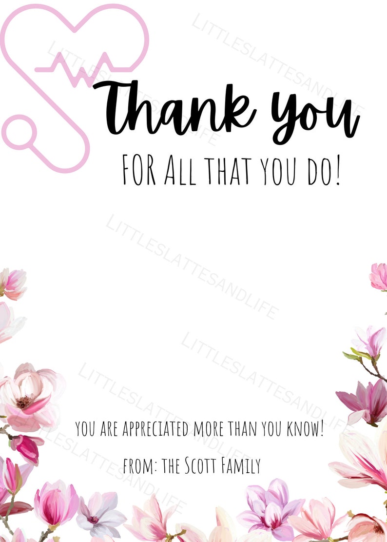 EDITABLE Printable Instant Download Nurse Appreciation Week Gift Card ...