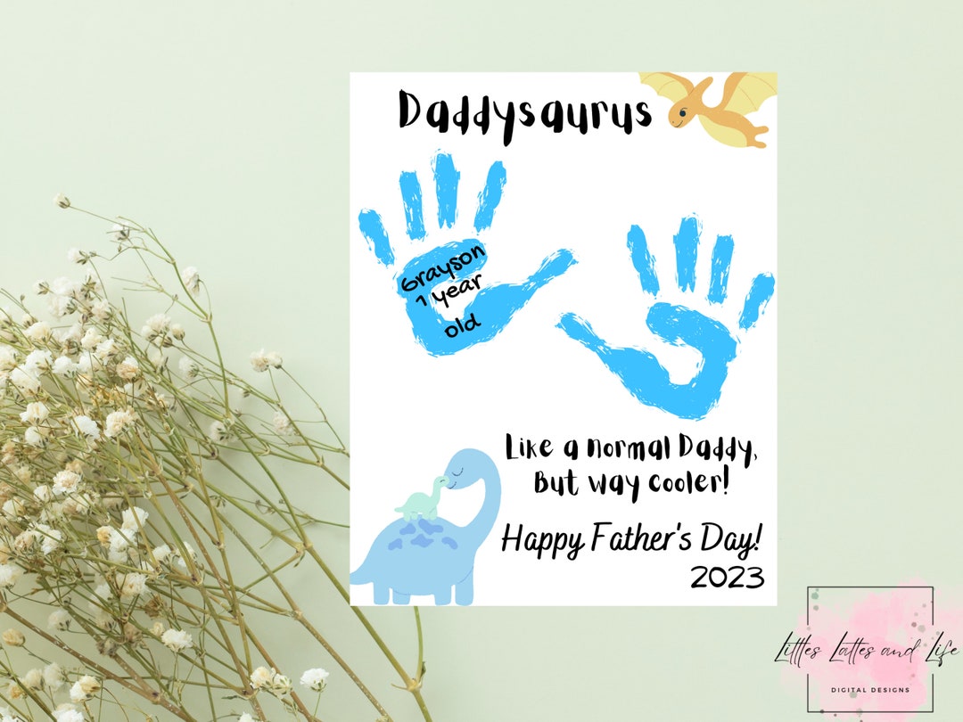 EDITABLE Printable Instant Download Canva Fathers Day Daddysaurus ...