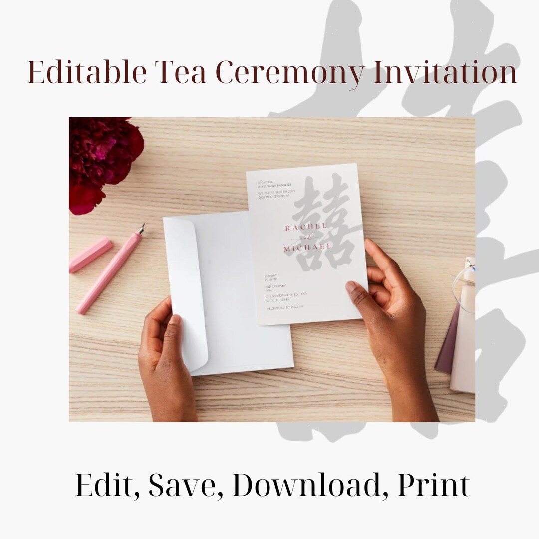 Tea Ceremony Invitations | Wedding Invitations | Modern Tea Ceremony ...
