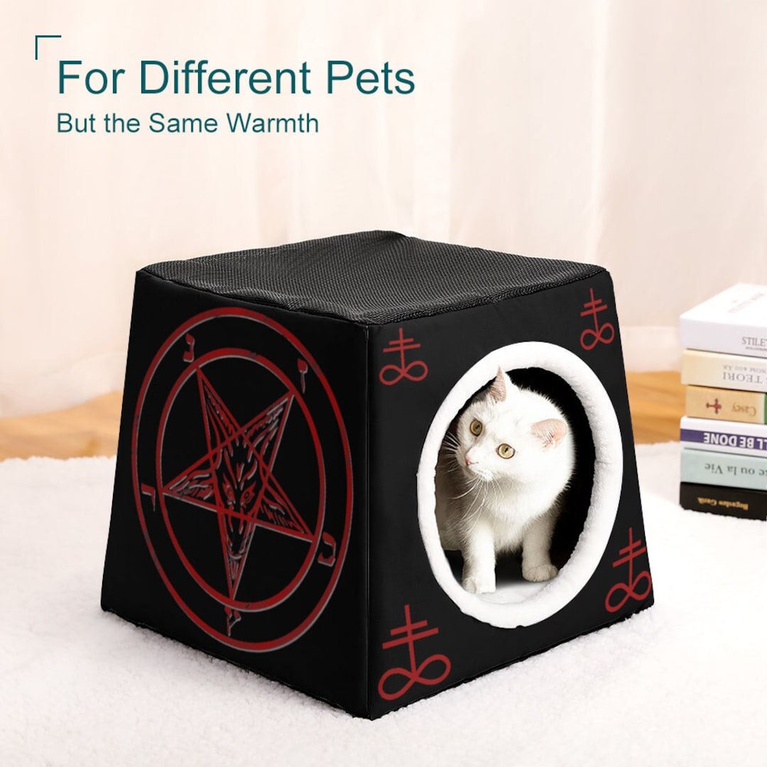 Satanic Goth Pet Soft Sleeping Bed Puppy Cat House, Gothic Cat, Dog Bed ...