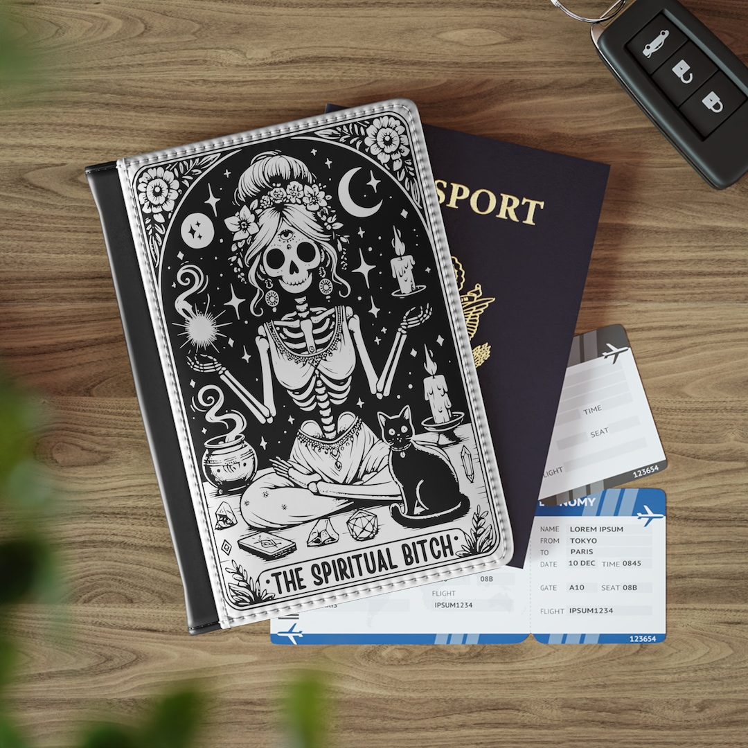 Goth Tarot Card Passport Cover: Spiritual Witch Travel Case - Etsy