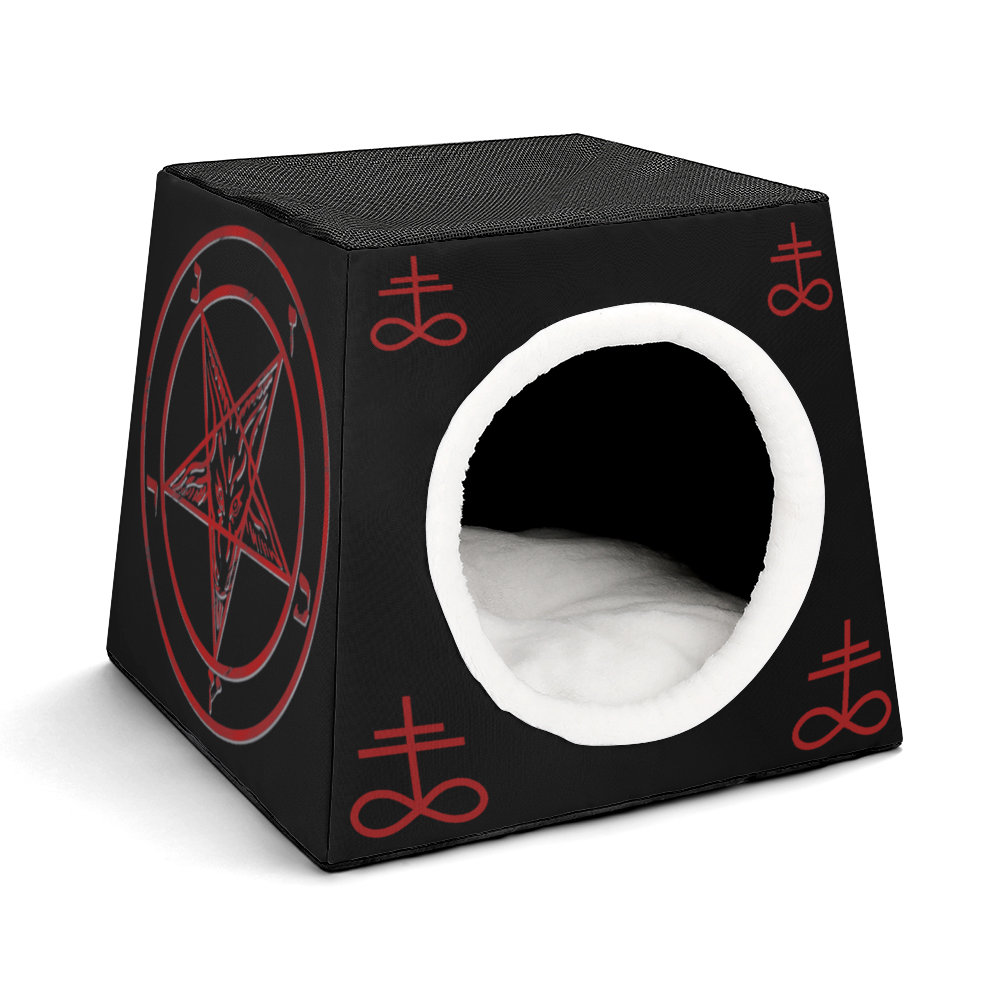 Satanic Goth Pet Soft Sleeping Bed Puppy Cat House, Gothic Cat, Dog Bed ...