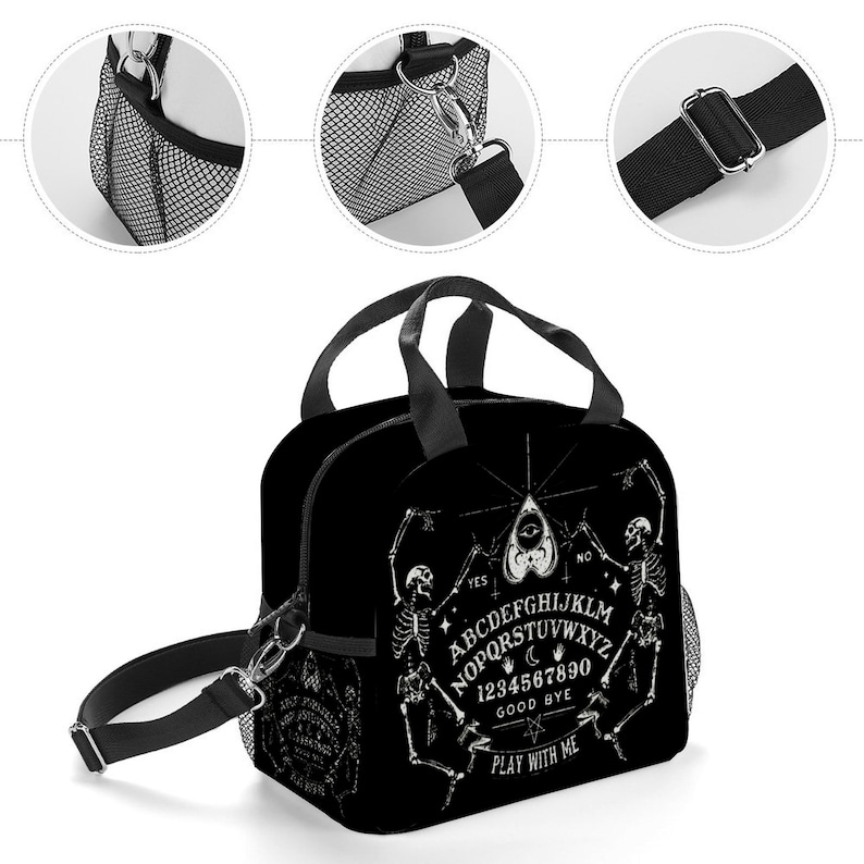 Goth Ouija Board Lunch Bag, Skeleton Food Bag, Drink Cooler, Luggage ...
