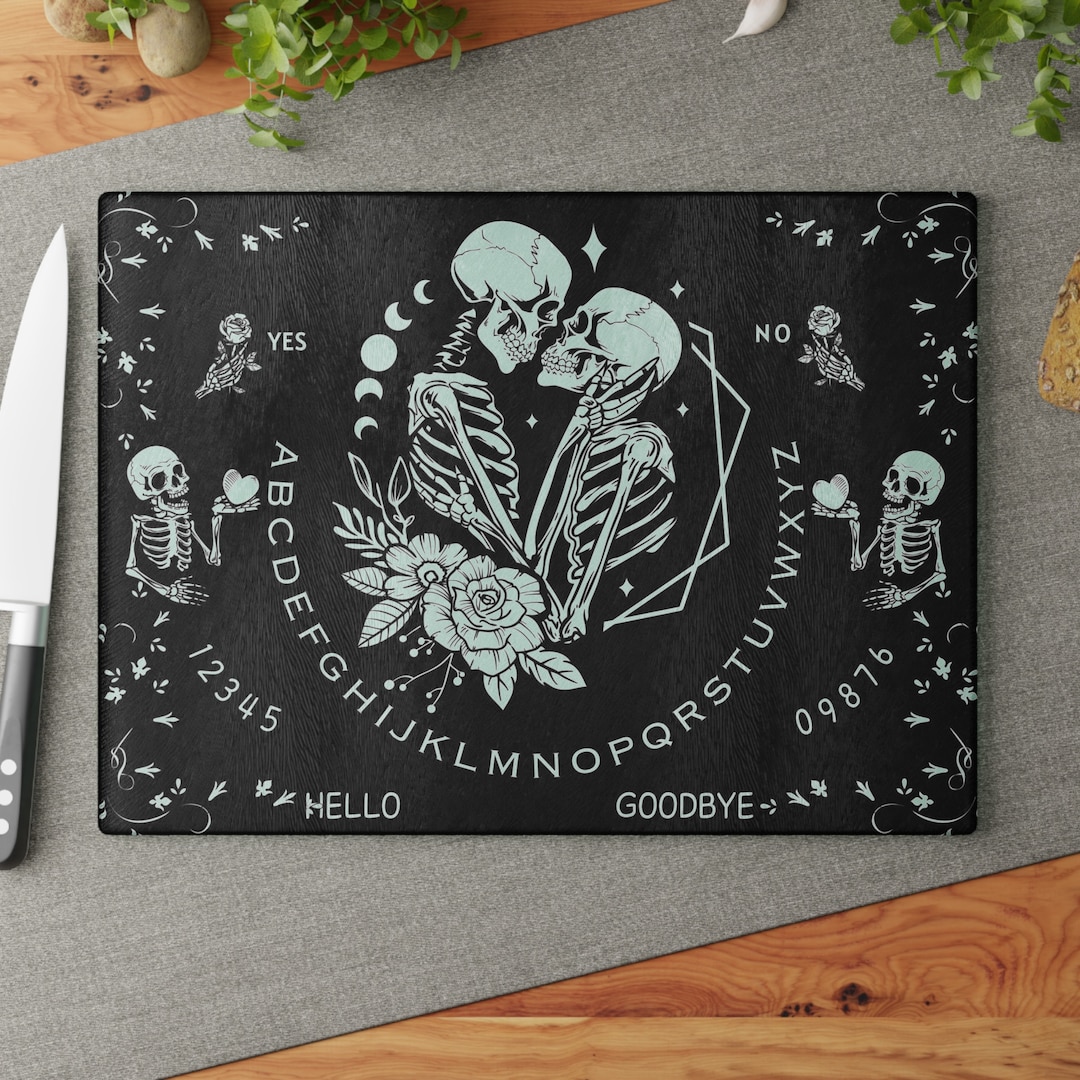 Goth Ouija Board Glass Cutting Board, Gothic Home Decor, Occult Kitchen ...
