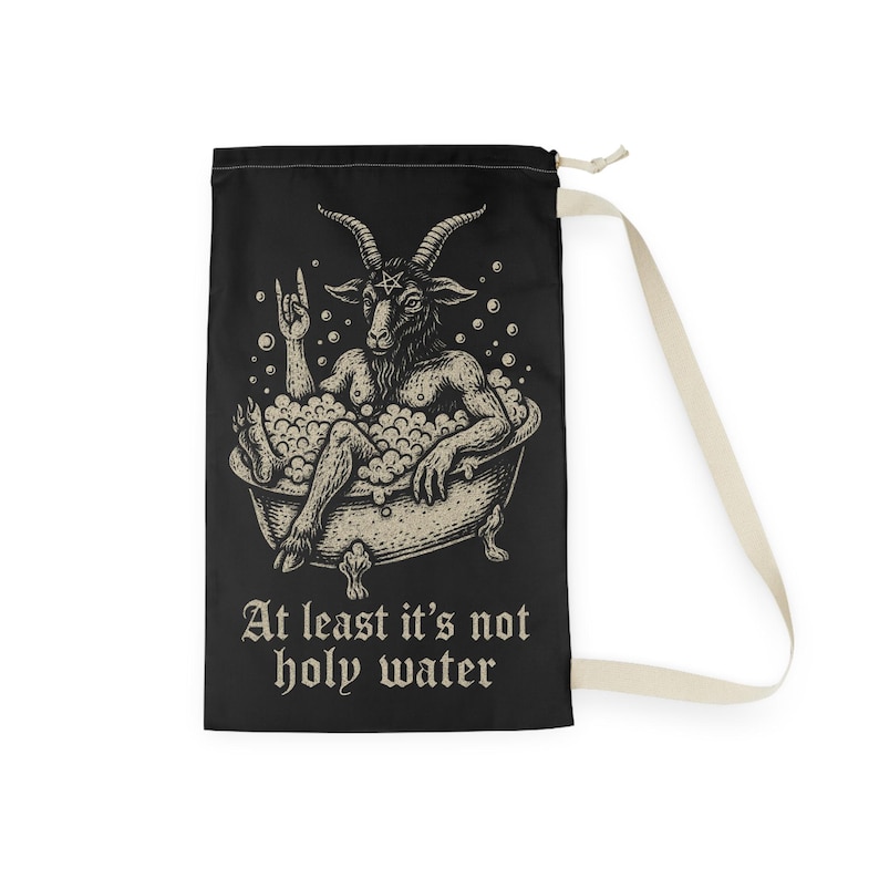 Gothic Occult Laundry Bag, Baphomet Laundry Hamper, Satanic Home Decor ...