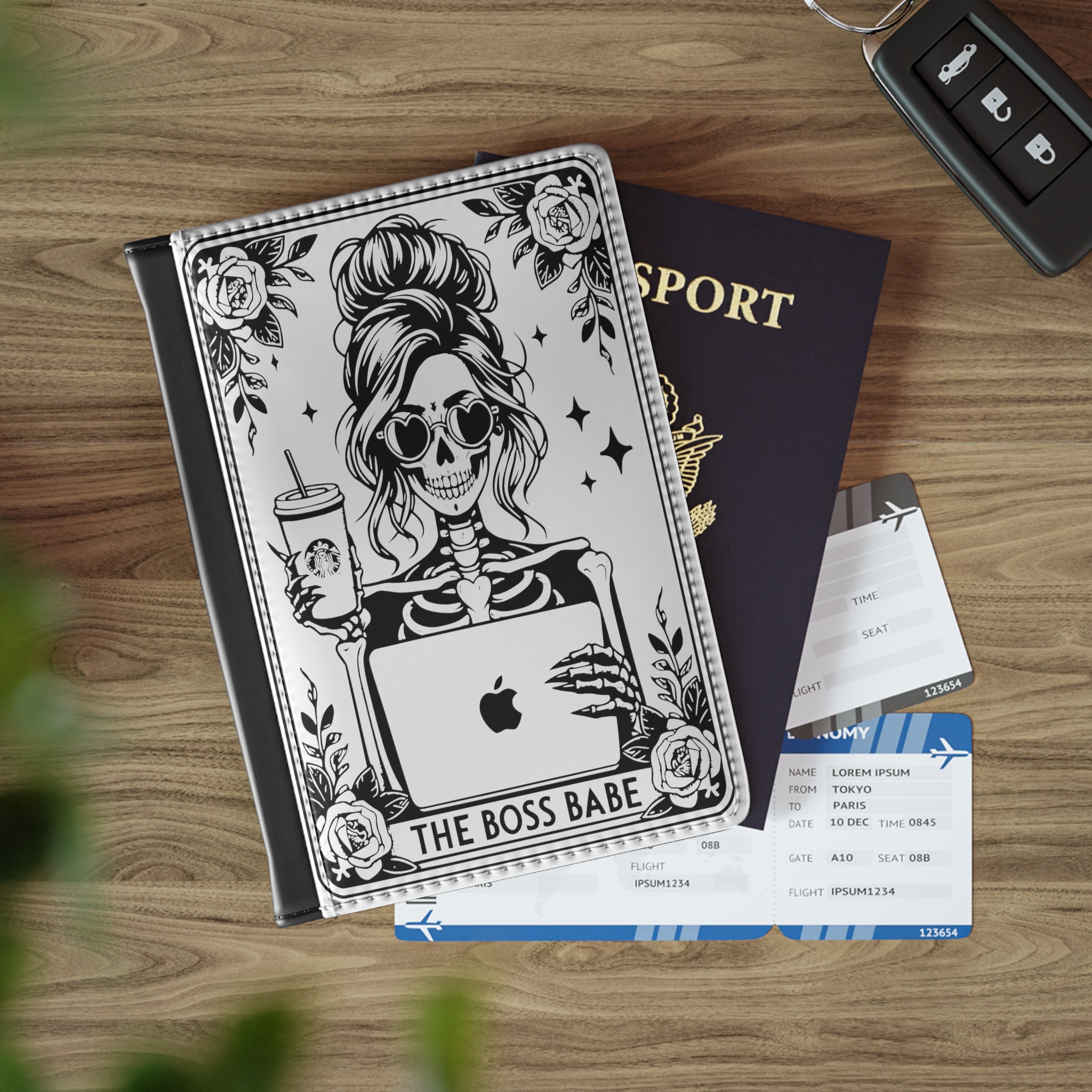 Goth Tarot Card THE BOSS BABE Passport Cover Vegan Passport Case Gothic ...