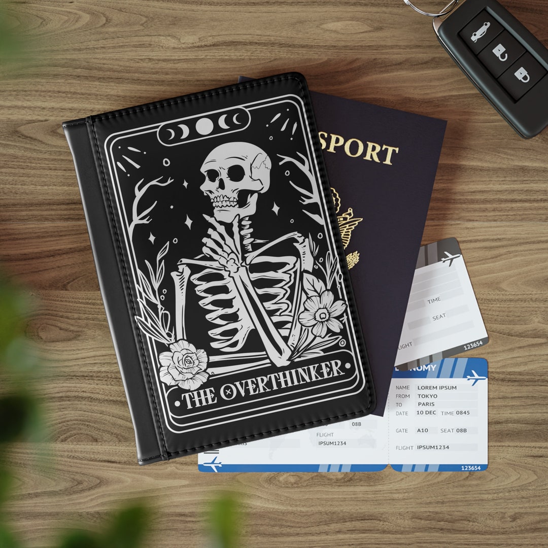 Goth Tarot Card THE OVERTHINKER Passport Cover Vegan Passport Case ...
