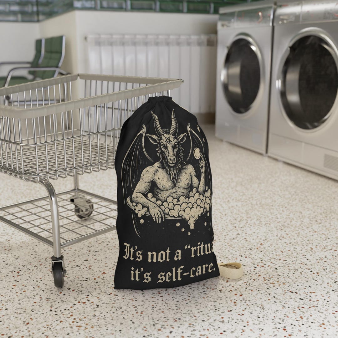 Baphomet Bubbly Bath Laundry Bag | Satanic Self-care Tote, Occult ...