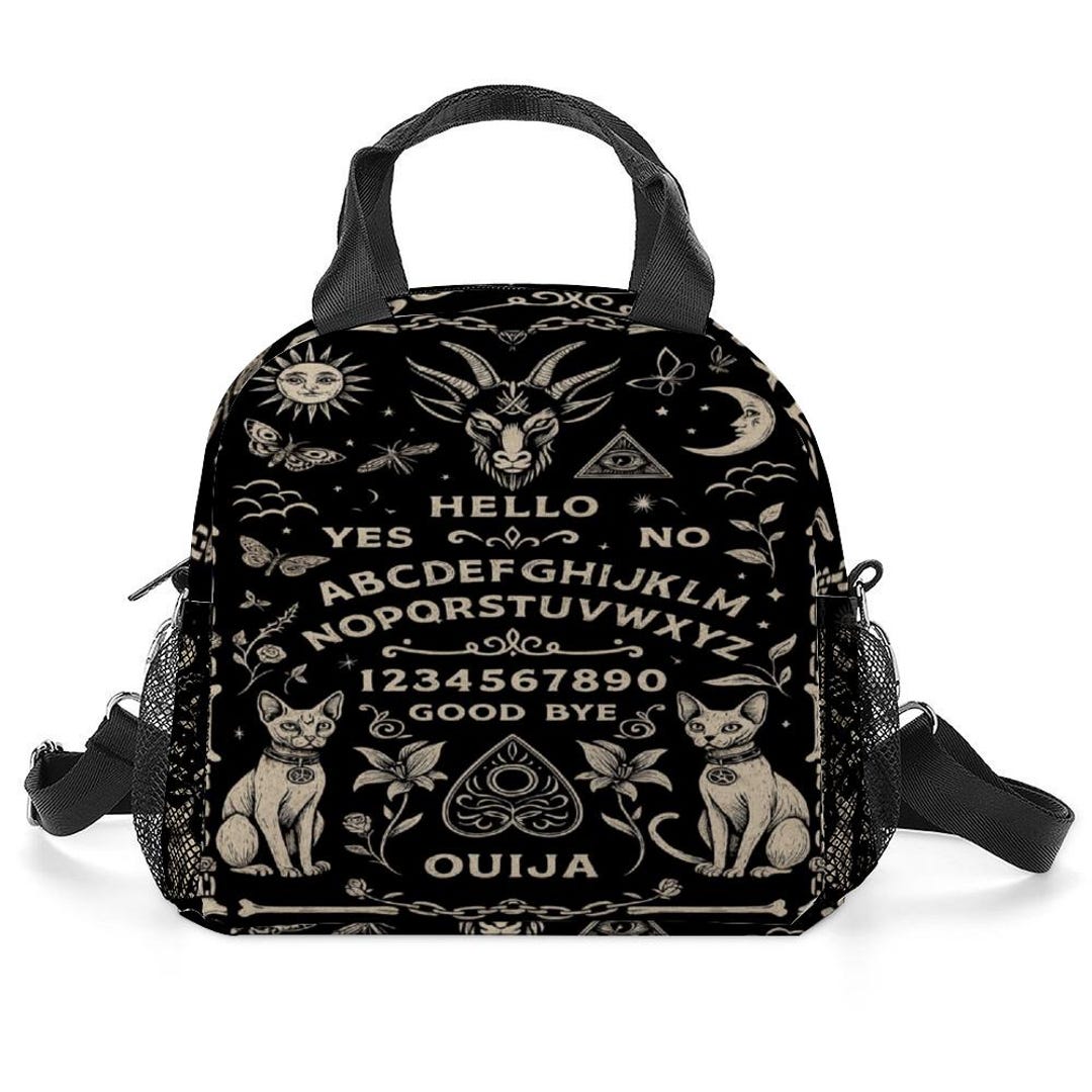 Goth Ouija Board Lunch Bag: Skeleton Food Cooler, Adjustable Strap - Etsy