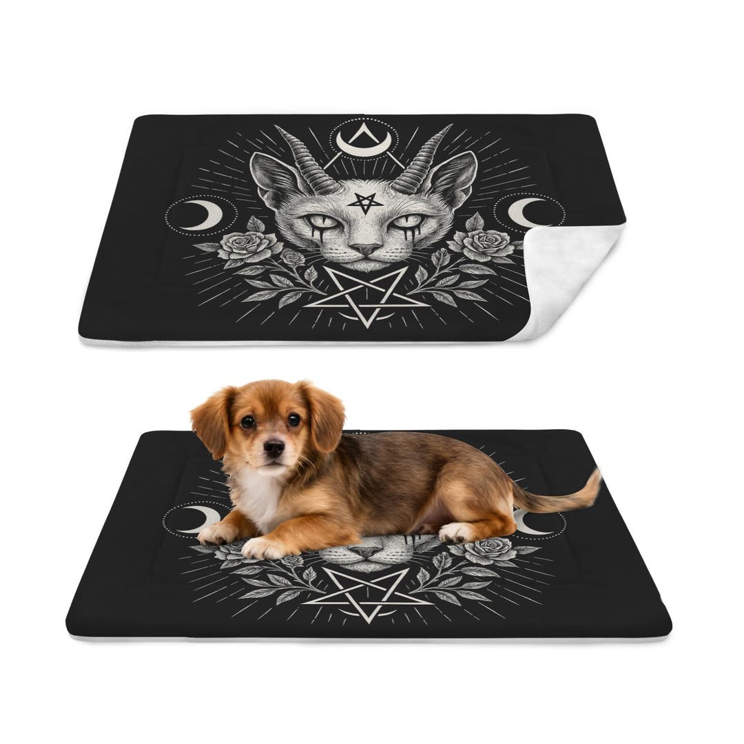 Satanic Demon Sphynx Pet Bed, Gothic Occult Cat & Dog Lounger, Witchy ...