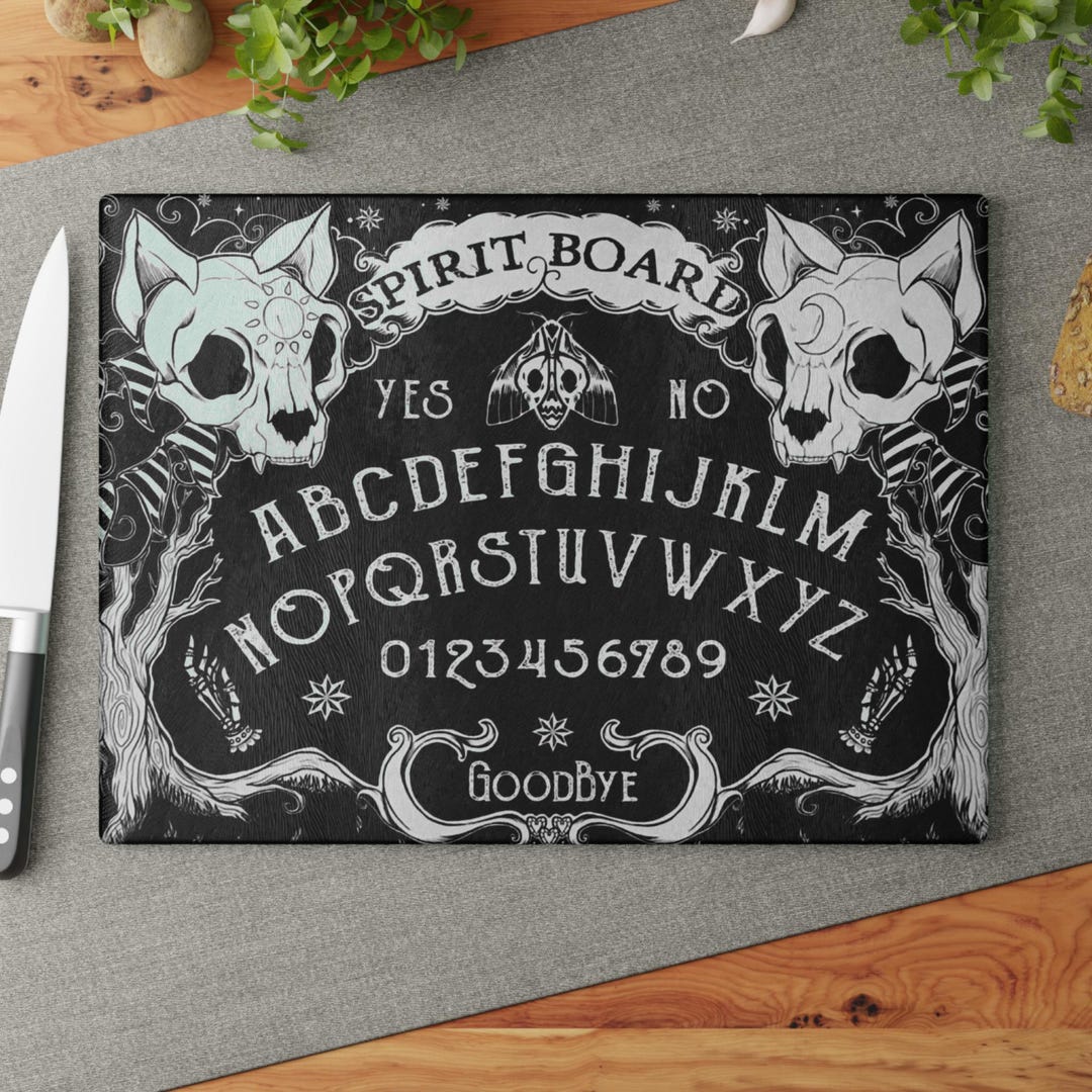 Goth Ouija Board Glass Cutting Board, Gothic Home Decor, Occult Kitchen ...