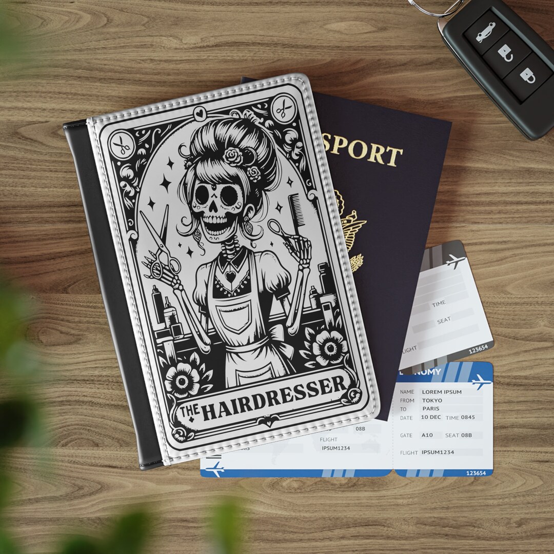 Goth Tarot Card THE HAIRDRESSER Passport Cover Vegan Passport Case ...