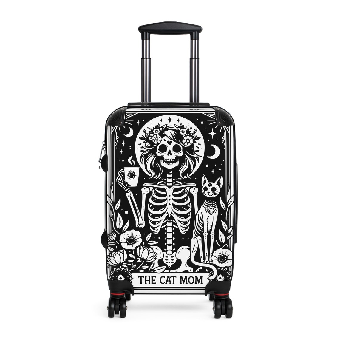 Goth Tarot Card THE CAT MOM Suitcase, Mystical, Skeleton Mystic Witch ...