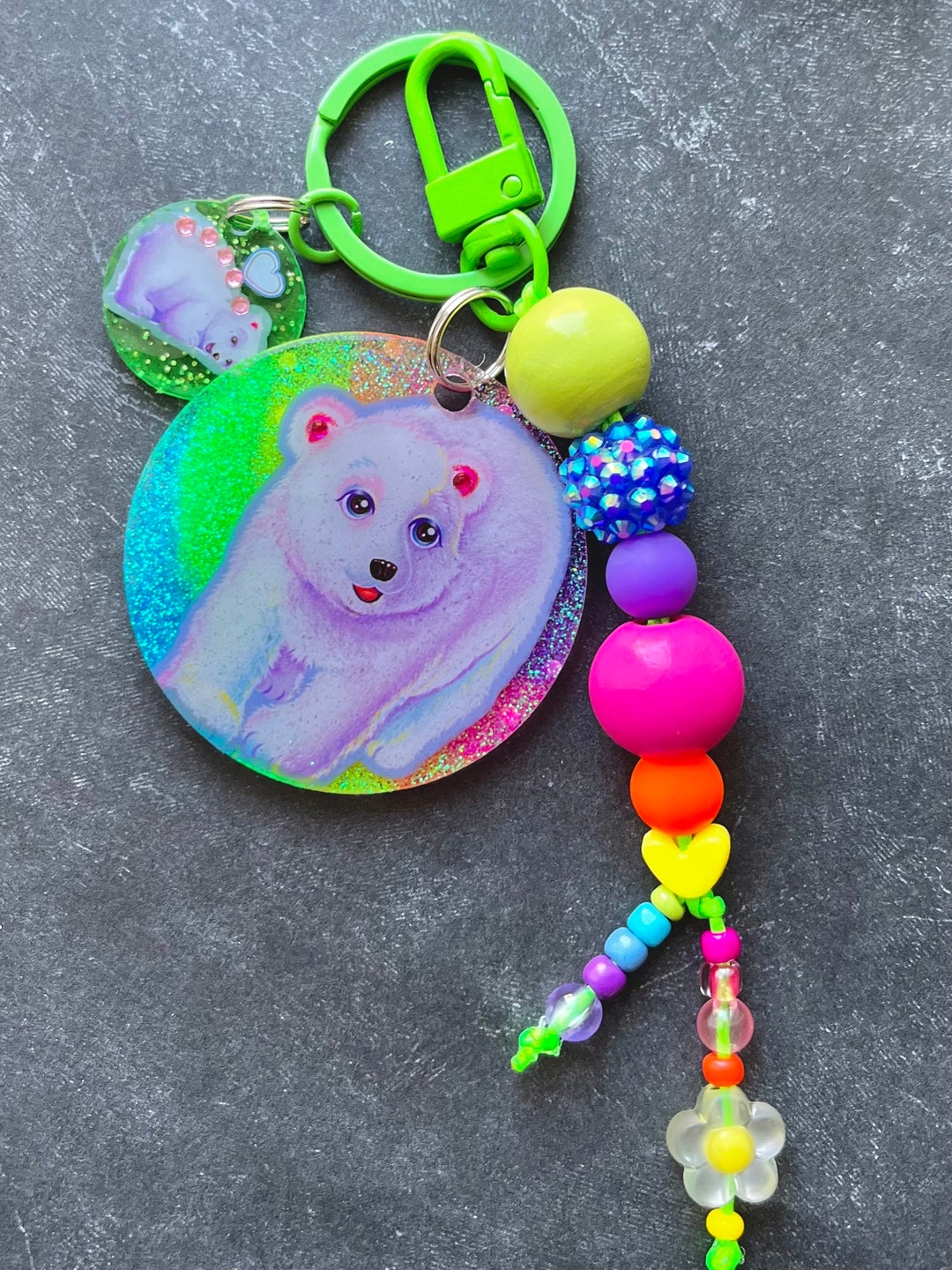 Polar Bear 90s Keychain - Etsy