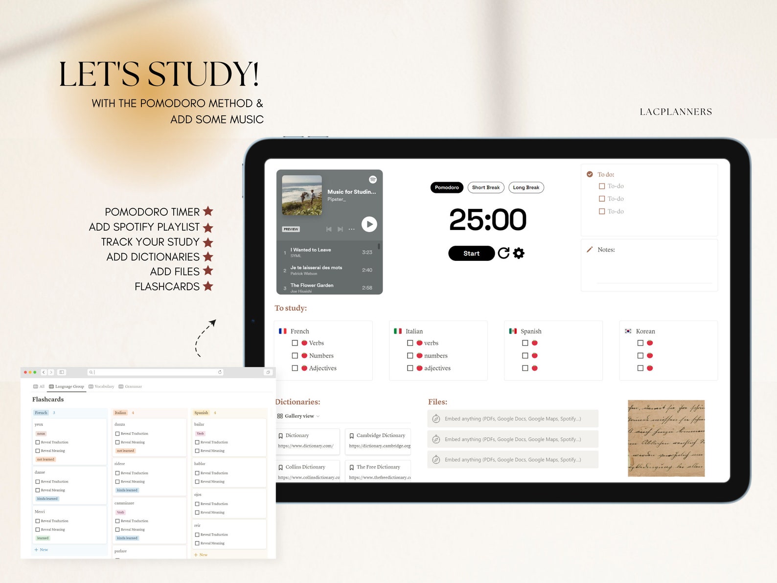 Language Learning Notion Template, Foreign Language, Student Planner ...