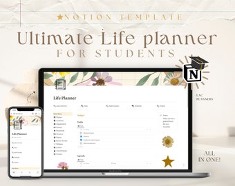 Notion Life Planner, Pink, Marble, Notion Template, Notion Dashboard, Digital, Aesthetic ...