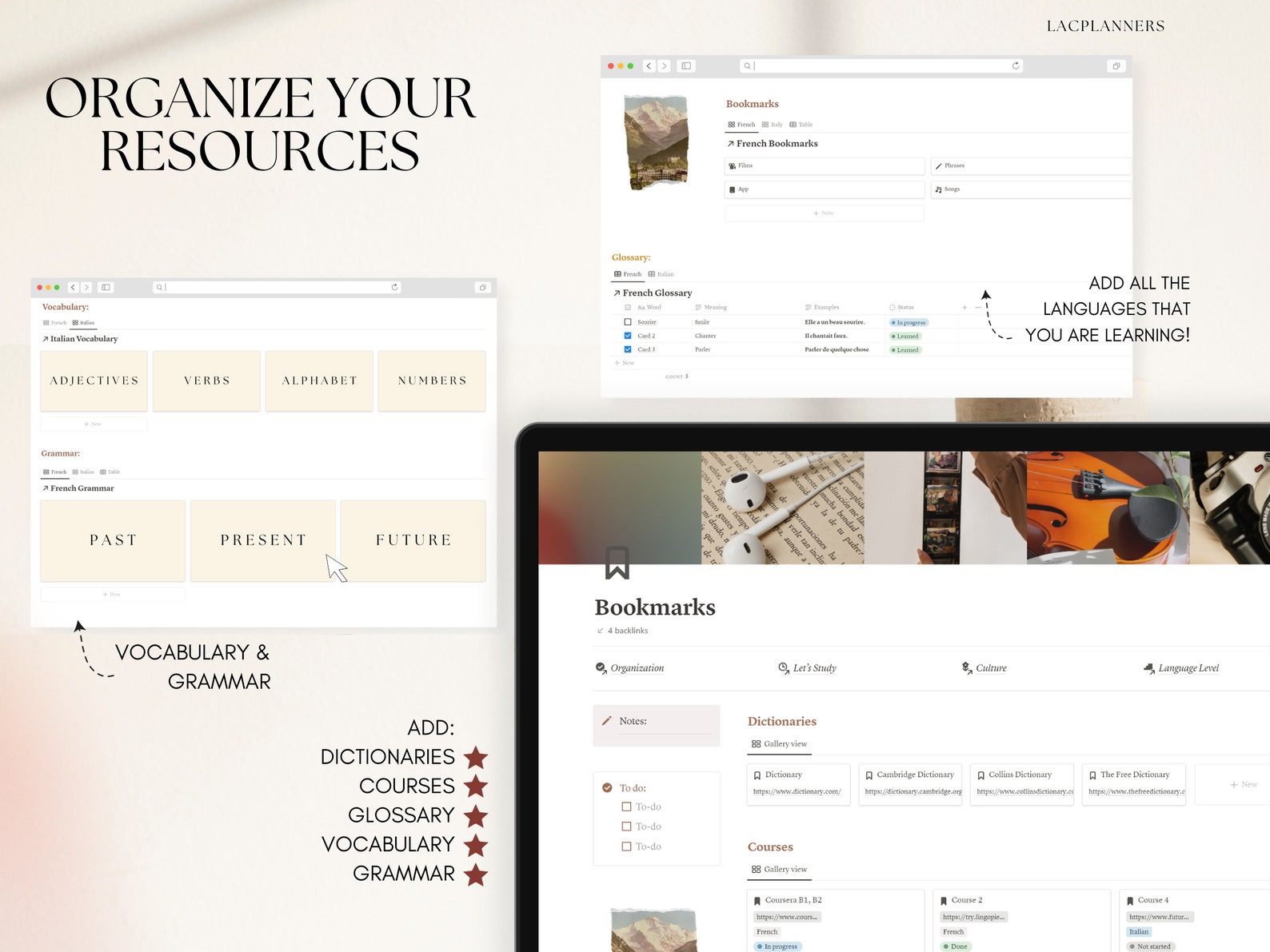 Language Learning Notion Template, Foreign Language, Student Planner ...