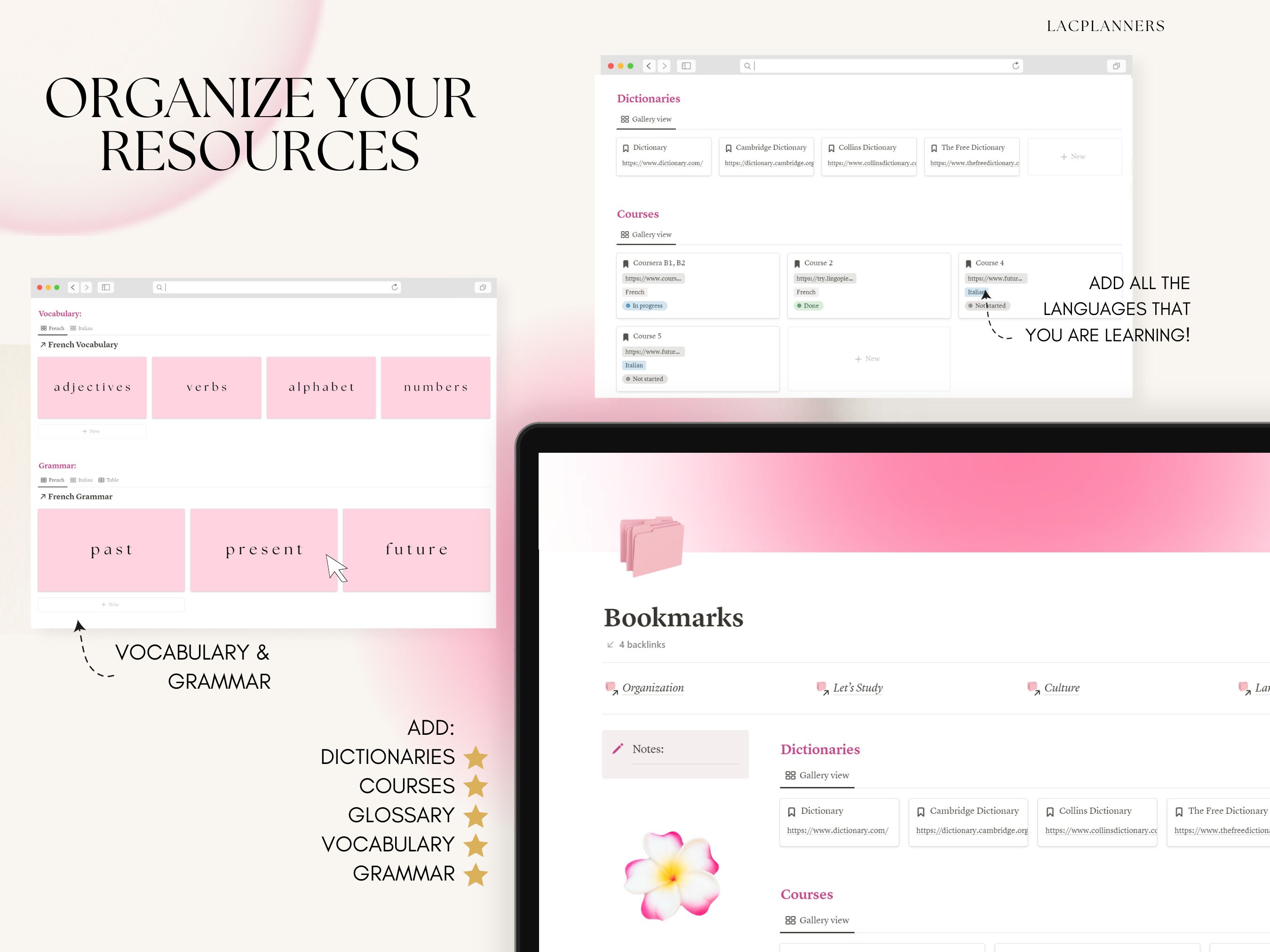 Language Learning Notion Template, Foreign Language, Student Planner ...