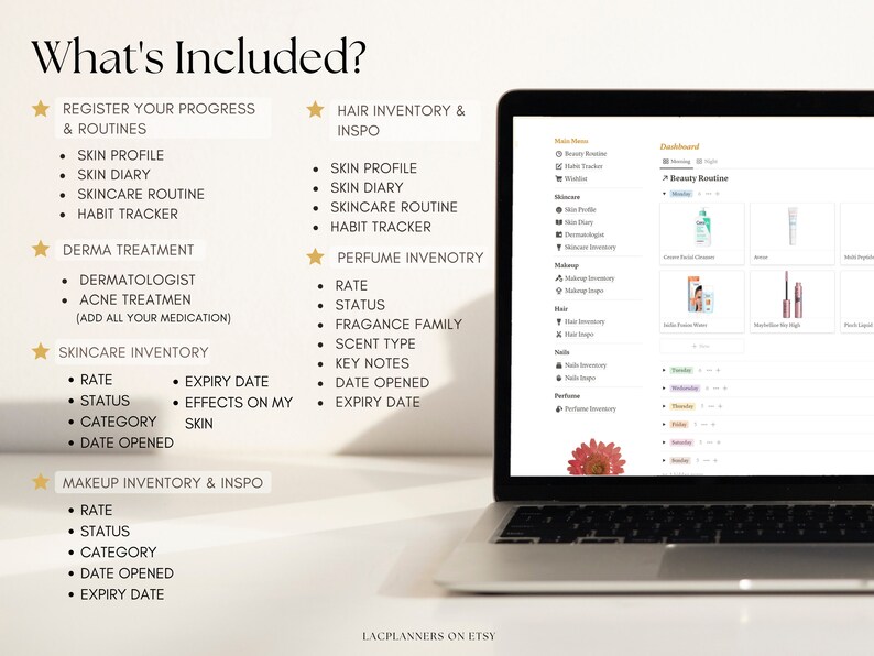 Skincare Template Notion Planner, Beauty Tracker, Wellness Tracker ...
